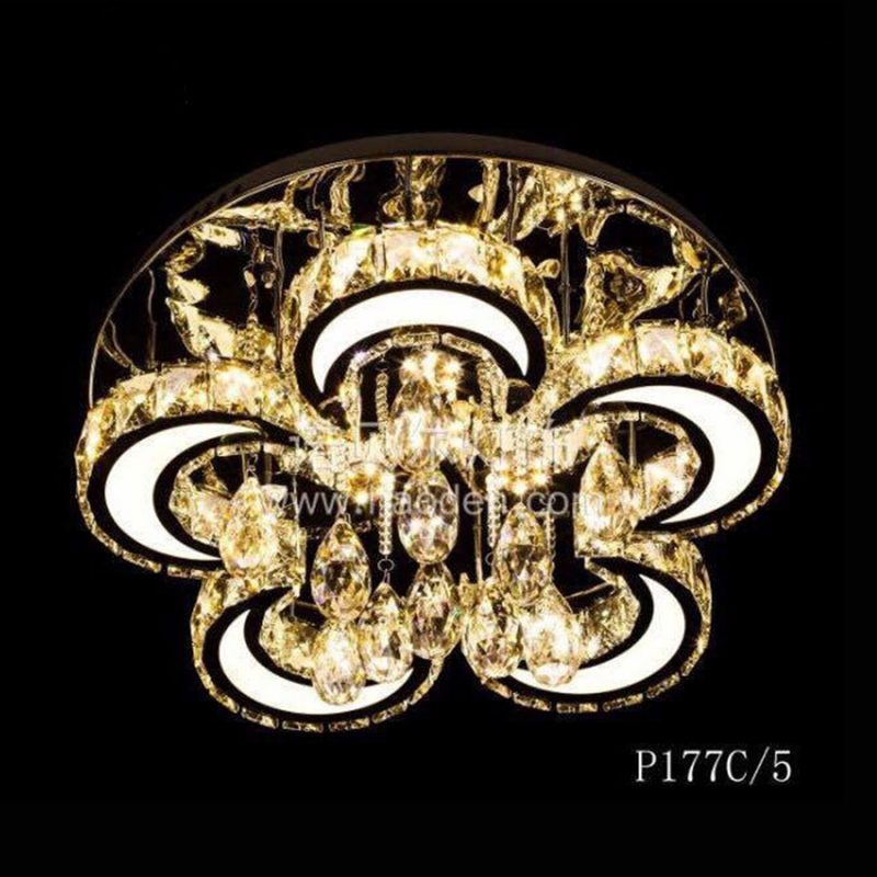 Đèn Mâm Pha Lê Tròn 5 Cánh P177C-5